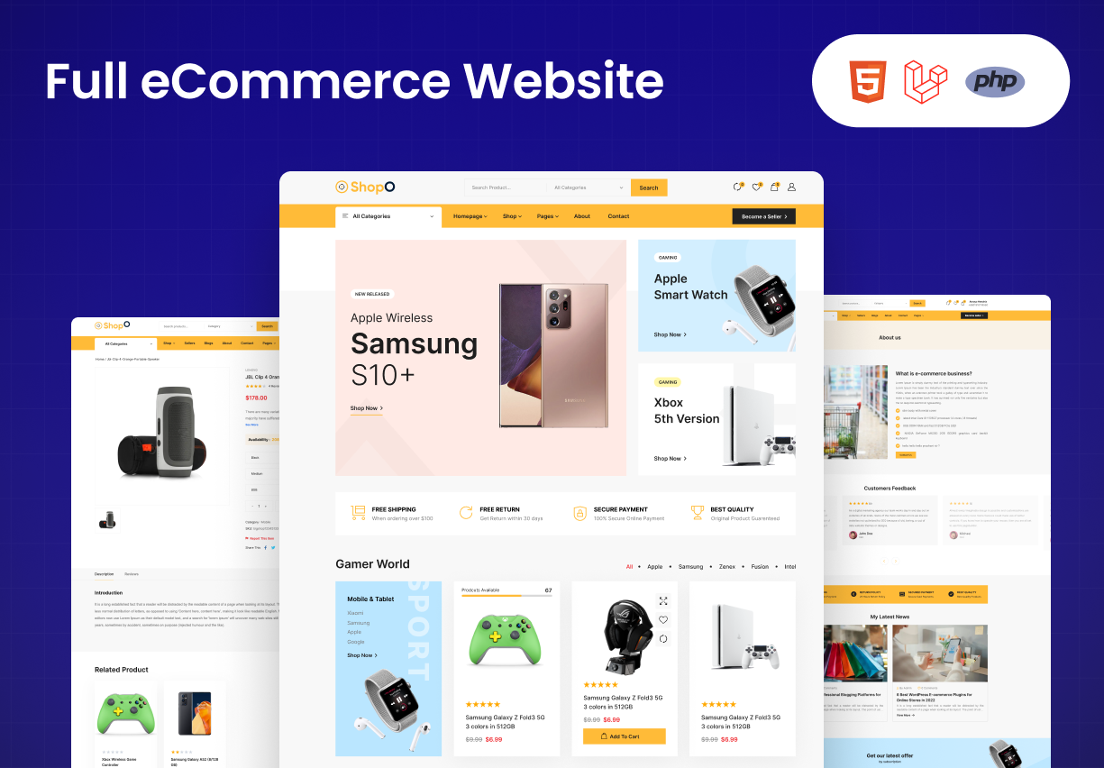 Shopo eCommerce - Multivendor eCommerce Flutter App with Admin Panel, Website & PWA by QuomodoTheme